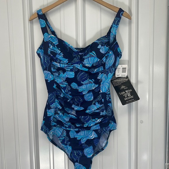 Miraclesuit | Swim | Miraclesuit One Piece Swimsuit Blue New 64 Ruched ...